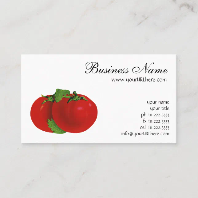 Vintage Foods, Organic Red Ripe Heirloom Tomato Business Card | Zazzle