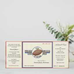 Vintage Football Field Pass Invitation | Zazzle