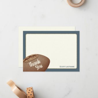 Vintage Football Flat Card Thank You Note | Zazzle