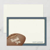 Vintage Football Flat Card Thank You Note | Zazzle