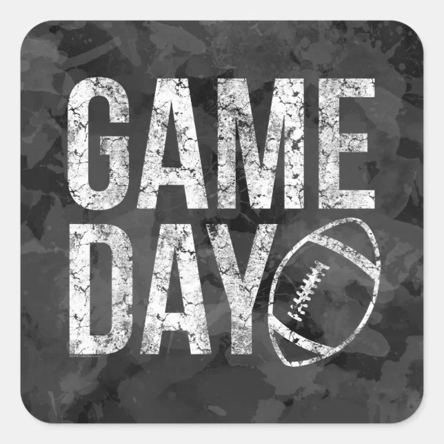 Vintage Football Game Day Square Sticker | Zazzle