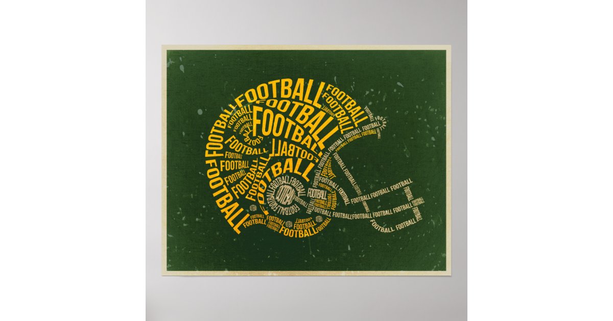 Vintage Football Helmet Poster | Zazzle