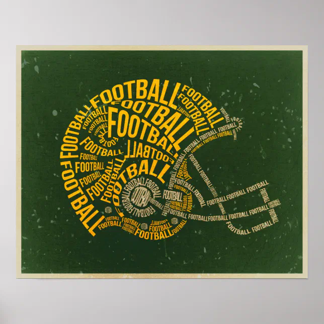 Vintage Football Helmet Poster | Zazzle
