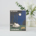 Vintage Forest Camping Travel Postcard | Zazzle