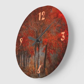Vintage Forest Scene Large Clock | Zazzle
