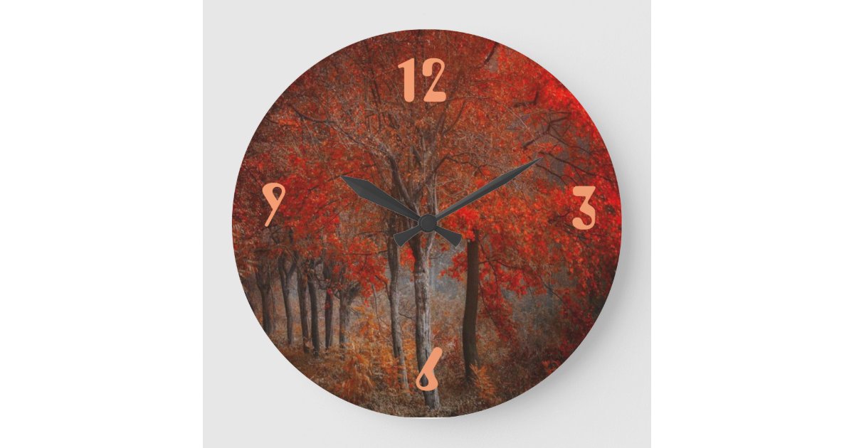 Vintage Forest Scene Large Clock | Zazzle