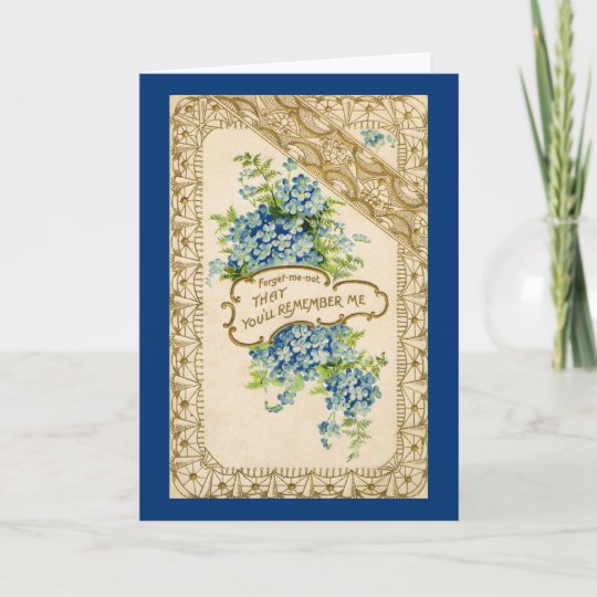 Vintage Forget-Me-Not Card | Zazzle.com