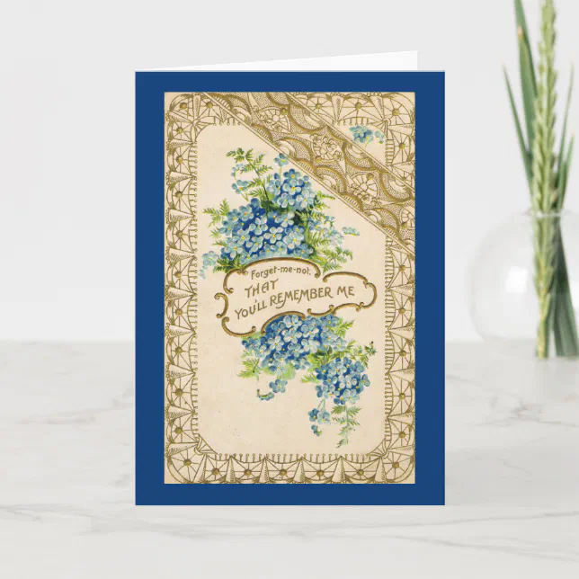 Vintage Forget-Me-Not Card | Zazzle