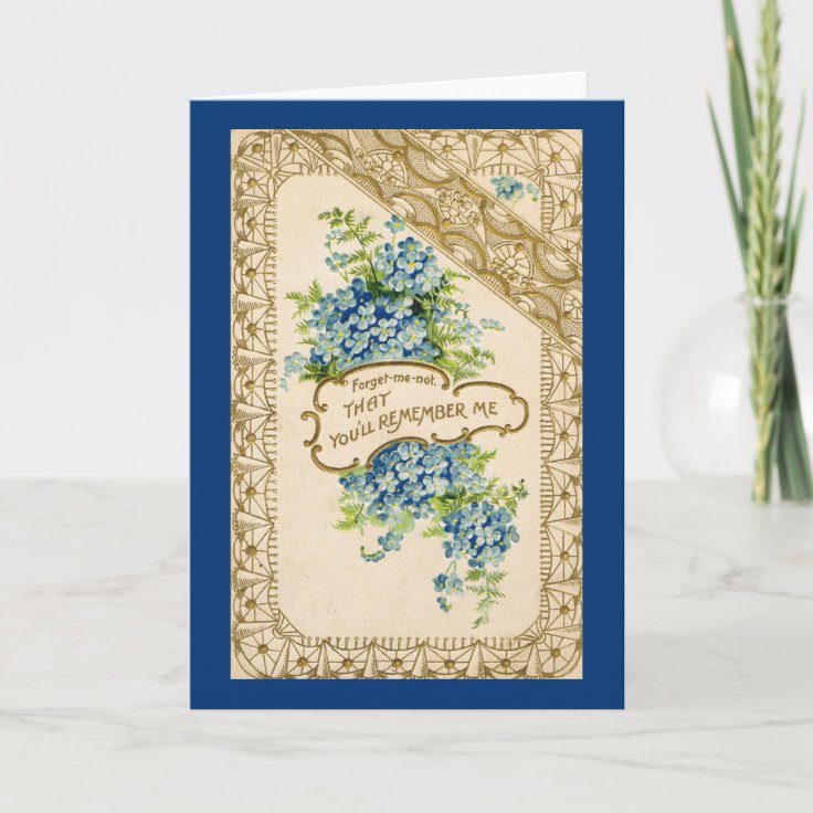Vintage Forget-Me-Not Card | Zazzle
