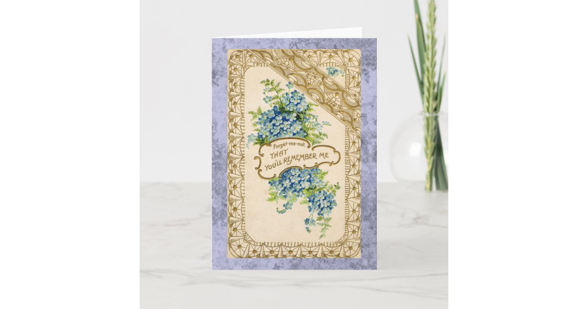 Vintage Forget-Me-Not Greeting Card | Zazzle
