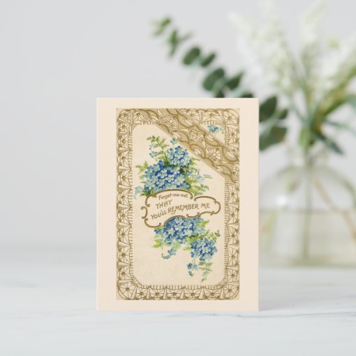 Vintage Forget-Me-Not Postcard | Zazzle