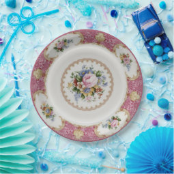 Vintage Formal China Pattern Paper Dinner Plate | Zazzle