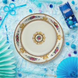Vintage Formal China Pattern Paper Dinner Plate | Zazzle