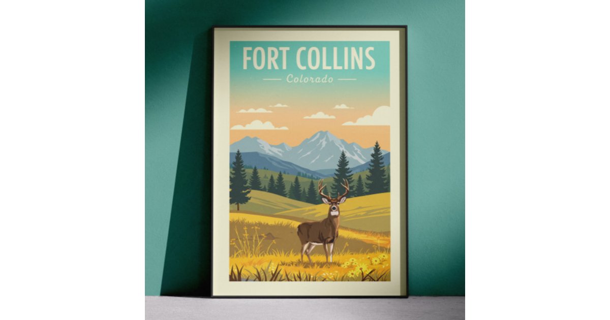 Vintage Fort Collins Colorado Poster | Zazzle