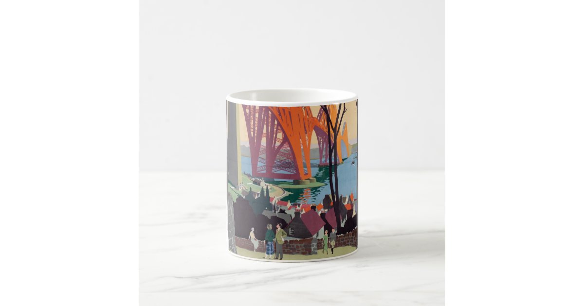 Vintage Forth Bridge Scotland Railroad Travel Mug | Zazzle