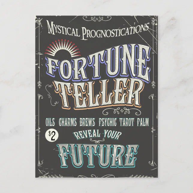 Vintage Fortune teller poster Postcard | Zazzle