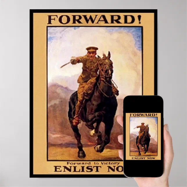 Vintage Forward, Enlist Now Poster | Zazzle