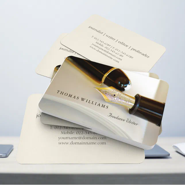 Vintage Fountain Pen | Writer Business Card | Zazzle