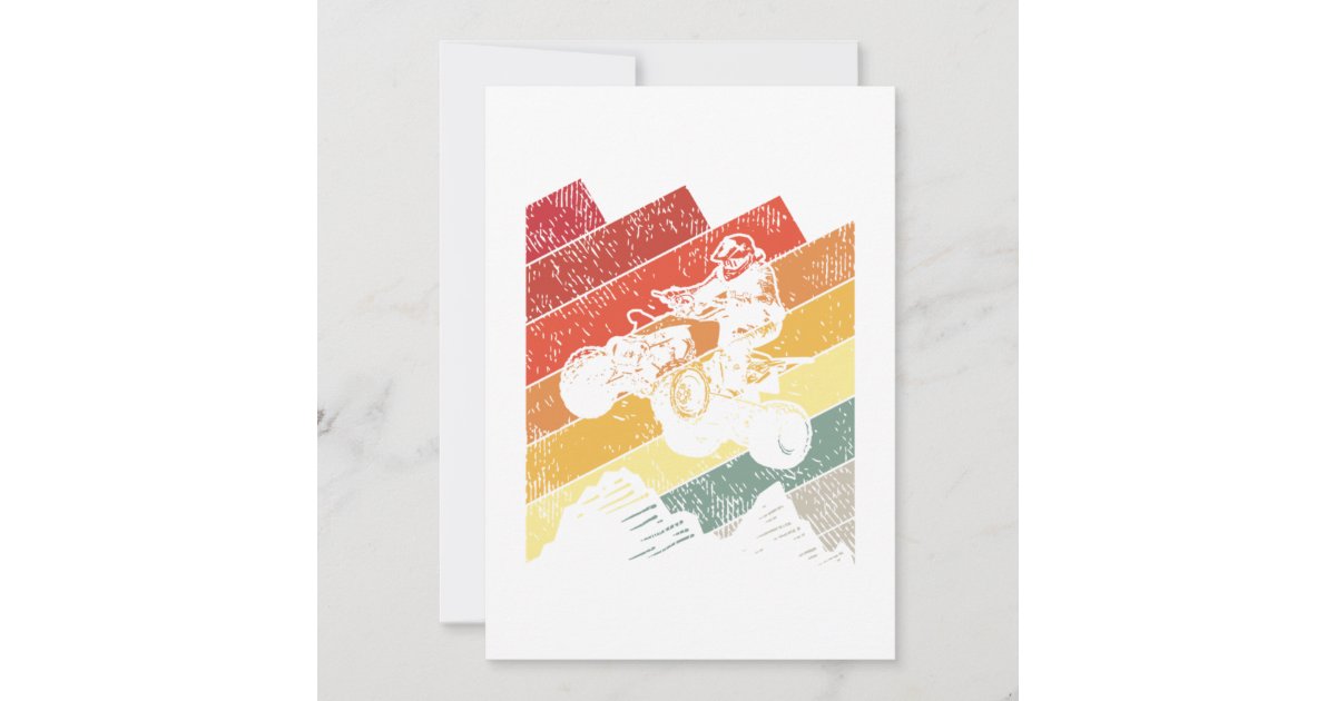 Vintage Four Wheeler Quad Bike ATV Rider Invitation | Zazzle