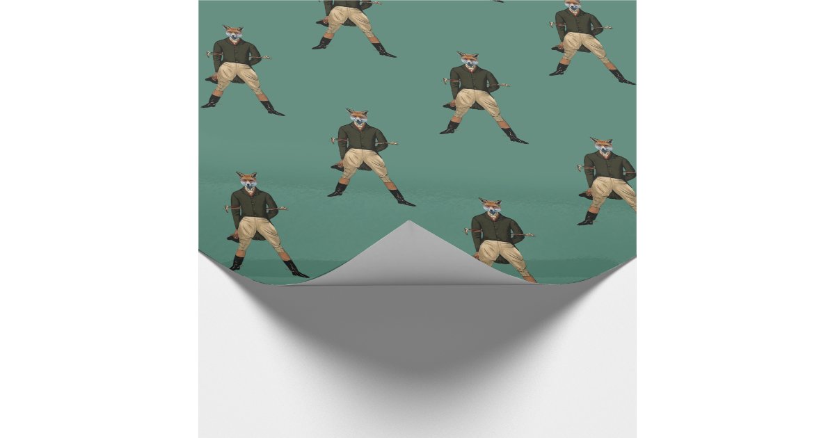 Vintage fox Hunting Wrapping Paper | Zazzle