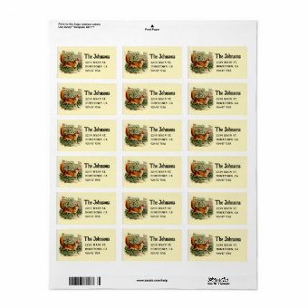 Vintage Fox Return Label Cottagecore | Zazzle