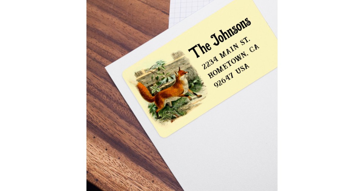 Vintage Fox Return Label Cottagecore | Zazzle