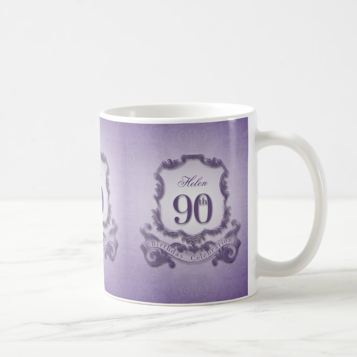 Vintage Frame 90th Birthday Celebration Mug | Zazzle