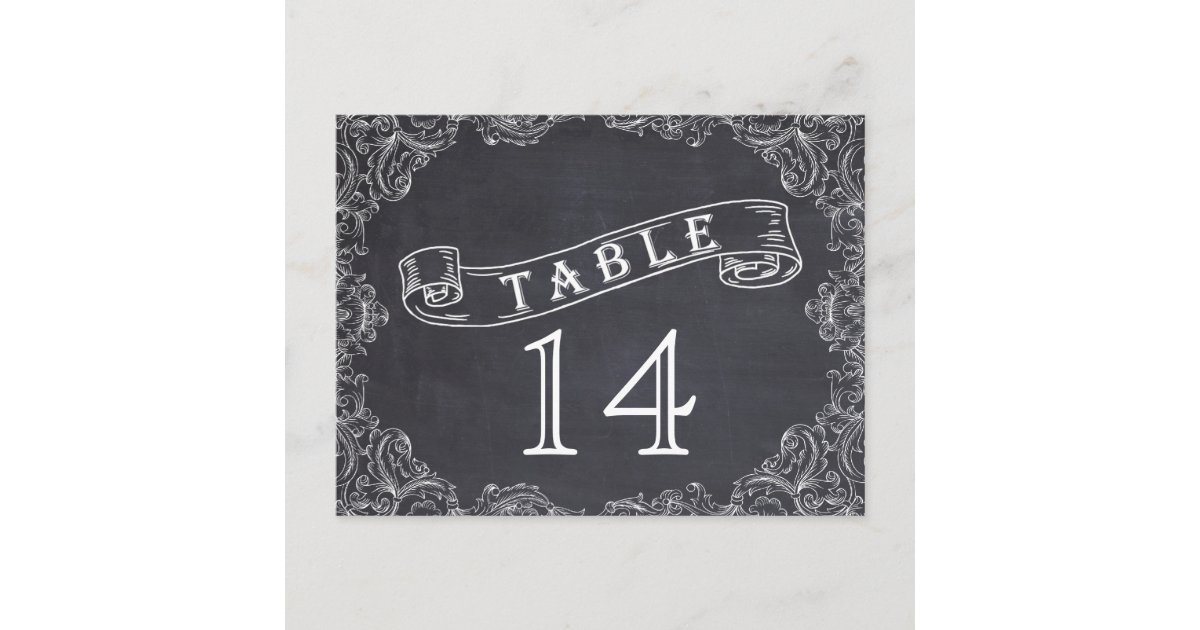 Vintage frame and chalkboard wedding table number | Zazzle