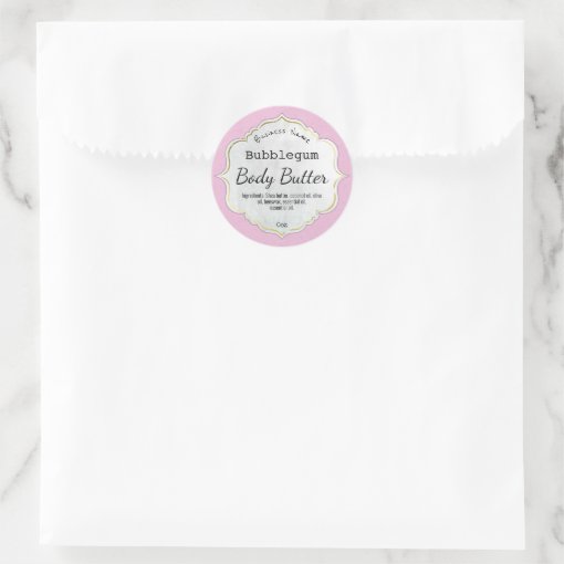 Vintage Frame Pink Bubblegum Product Labels | Zazzle