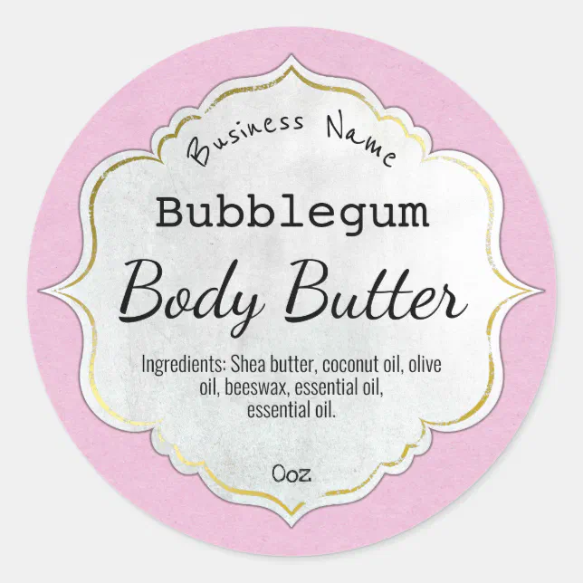 Vintage Frame Pink Bubblegum Product Labels | Zazzle