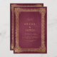 Vintage Frame Red Gold Wedding Invitation | Zazzle