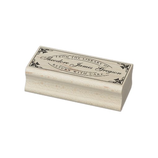 Vintage Frame & Script Custom From The Library Of Rubber Stamp | Zazzle