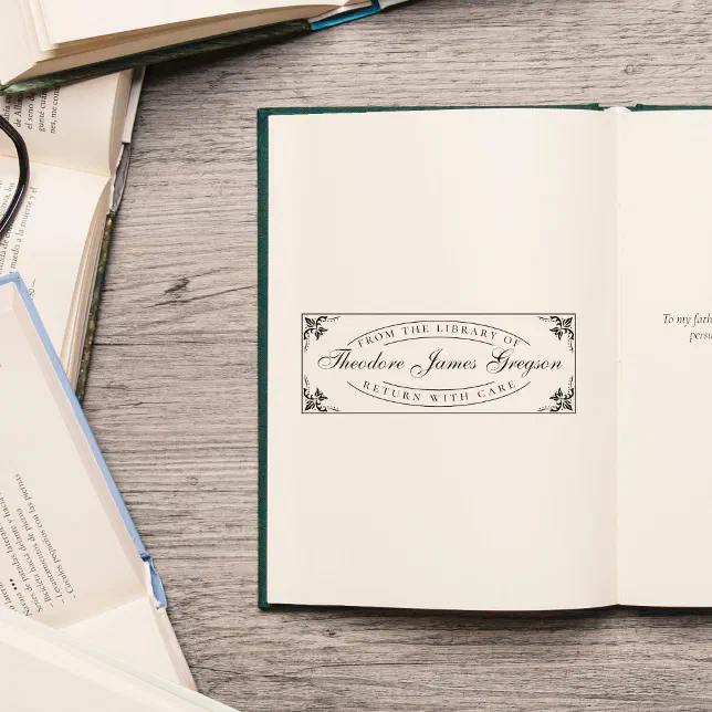 Vintage Frame & Script Custom From The Library Of Rubber Stamp | Zazzle