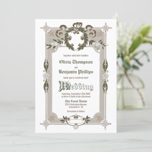 Vintage Frame Wedding Invitation | Zazzle