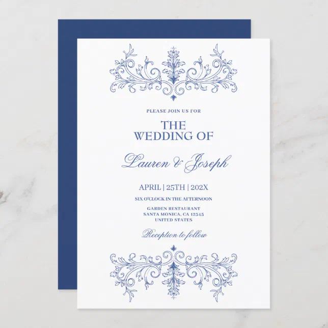 Vintage Frame Wedding Invitation | Zazzle
