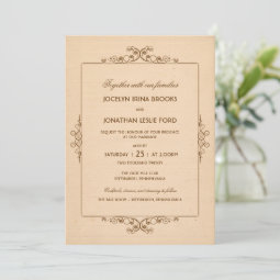 Vintage Frame Wedding Invitation | Zazzle