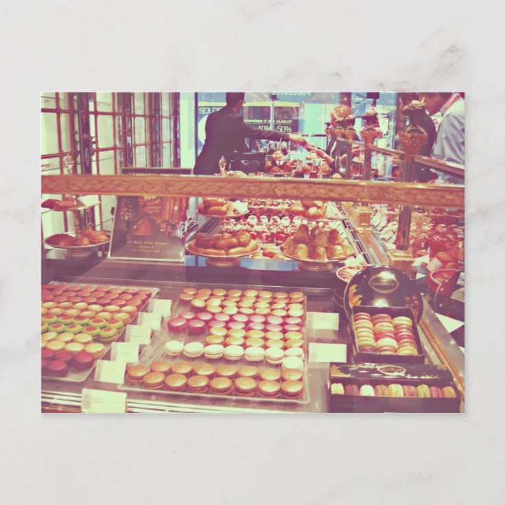 Vintage France macaroon macaron shop Postcard | Zazzle