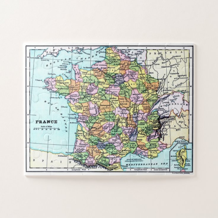 Vintage France Map Jigsaw Puzzle | Zazzle