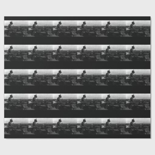 Vintage France Paris Notre Dame Cathedral devil Wrapping Paper | Zazzle