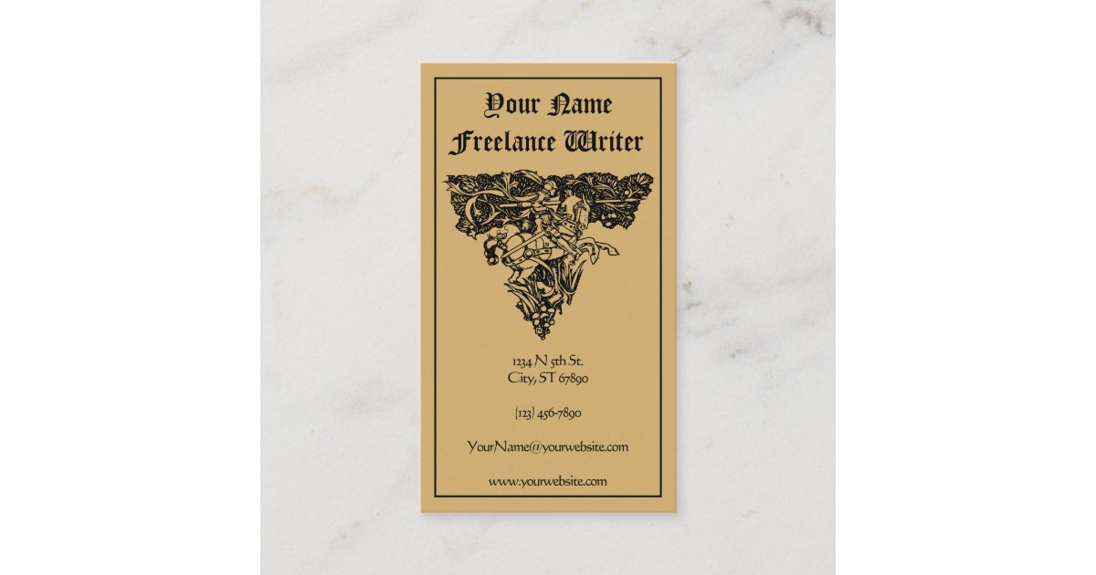 Vintage Freelancer Medieval Knight Template Business Card | Zazzle