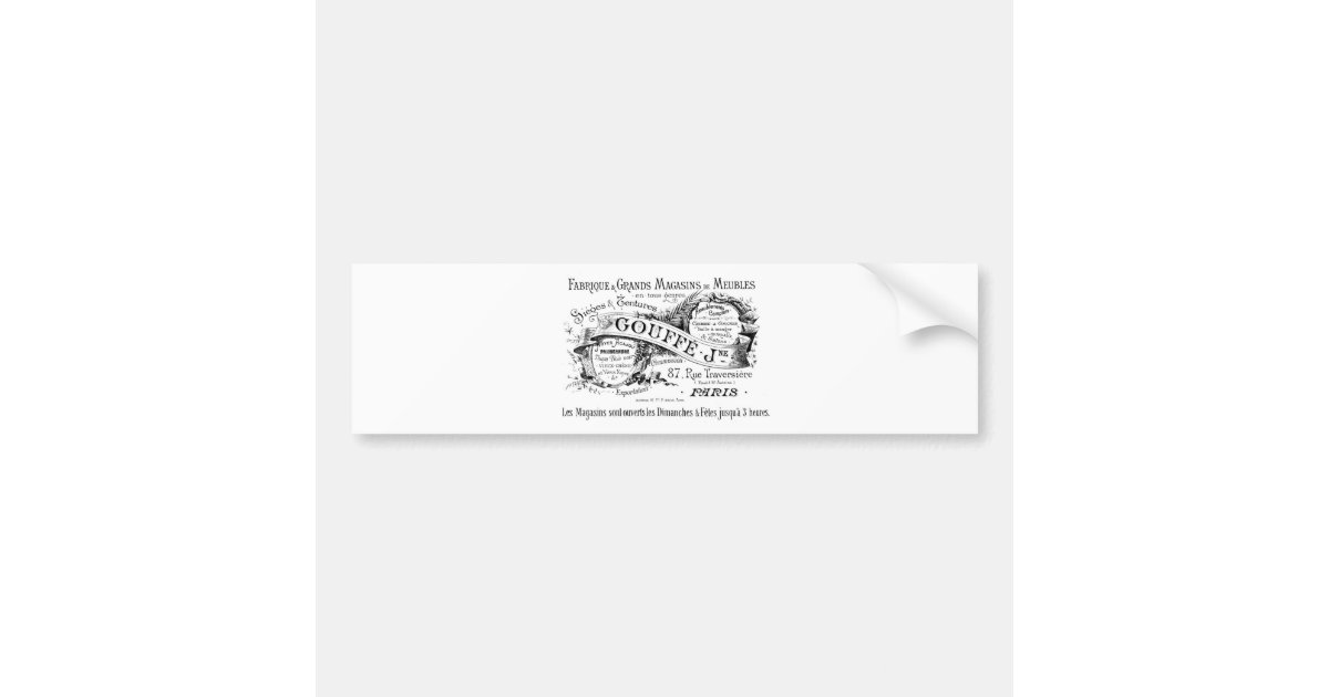 vintage french advertising typography bumper sticker | Zazzle