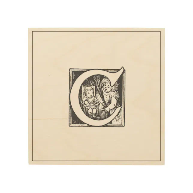 Vintage French Alphabet Block "C" Wood Art | Zazzle