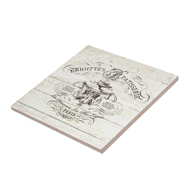 Vintage french bakery sign ceramic tile | Zazzle