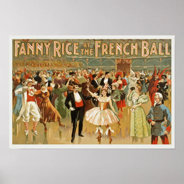 Vintage French Ball Advertisement Poster | Zazzle