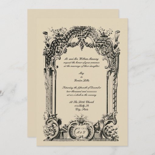 Vintage French Baroque Rococo Wedding Invitations | Zazzle