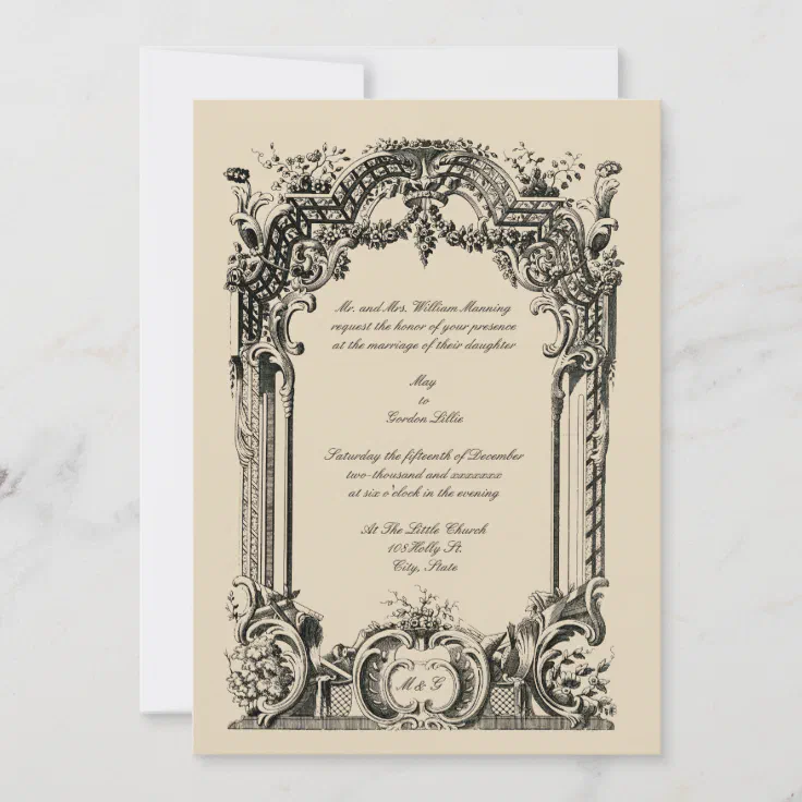 Vintage French Baroque Rococo Wedding Invitations | Zazzle