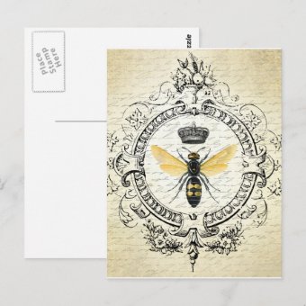 Vintage French bee postcard | Zazzle