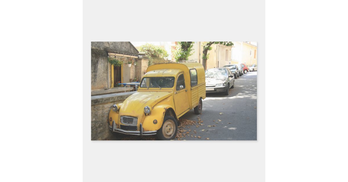 Vintage French car Rectangular Sticker | Zazzle