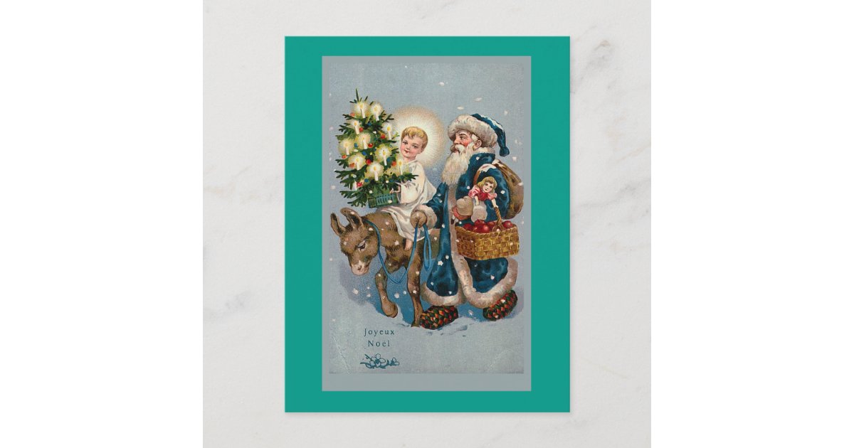 Vintage French Christmas Card Postcard | Zazzle