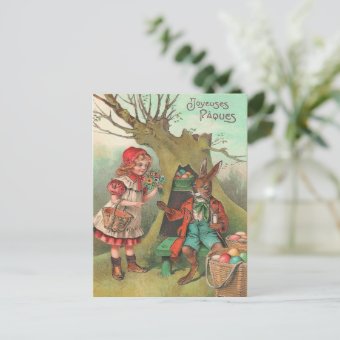 Vintage French Easter Bunny Postcard | Zazzle